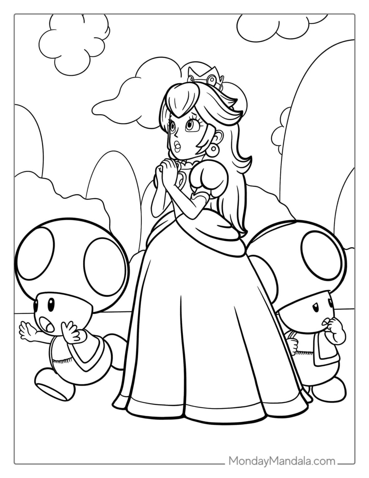Printable Coloring Pages Princess Peach - Printable We Love Printables
