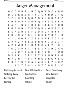 Anger Management Word Search Printable - Printable We Love Printables
