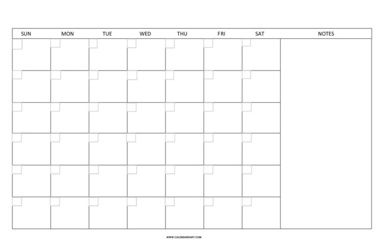 Printable Calendar Landscape - Printable We Love Printables
