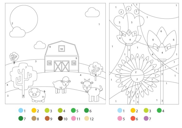 Printable Coloring Pages With Color Guide - Printable We Love Printables