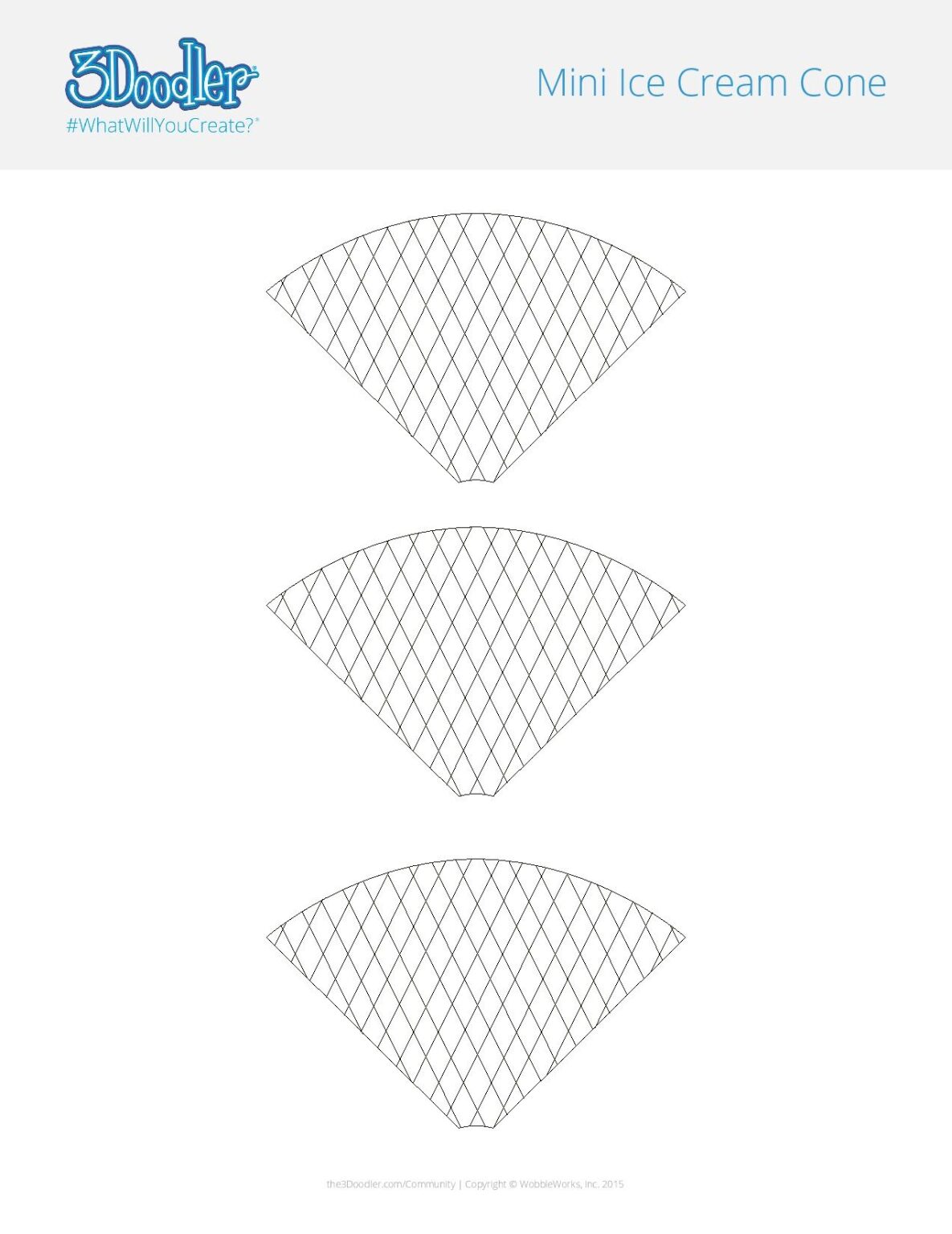 Printable 3D Ice Cream Cone Template - Printable We Love Printables