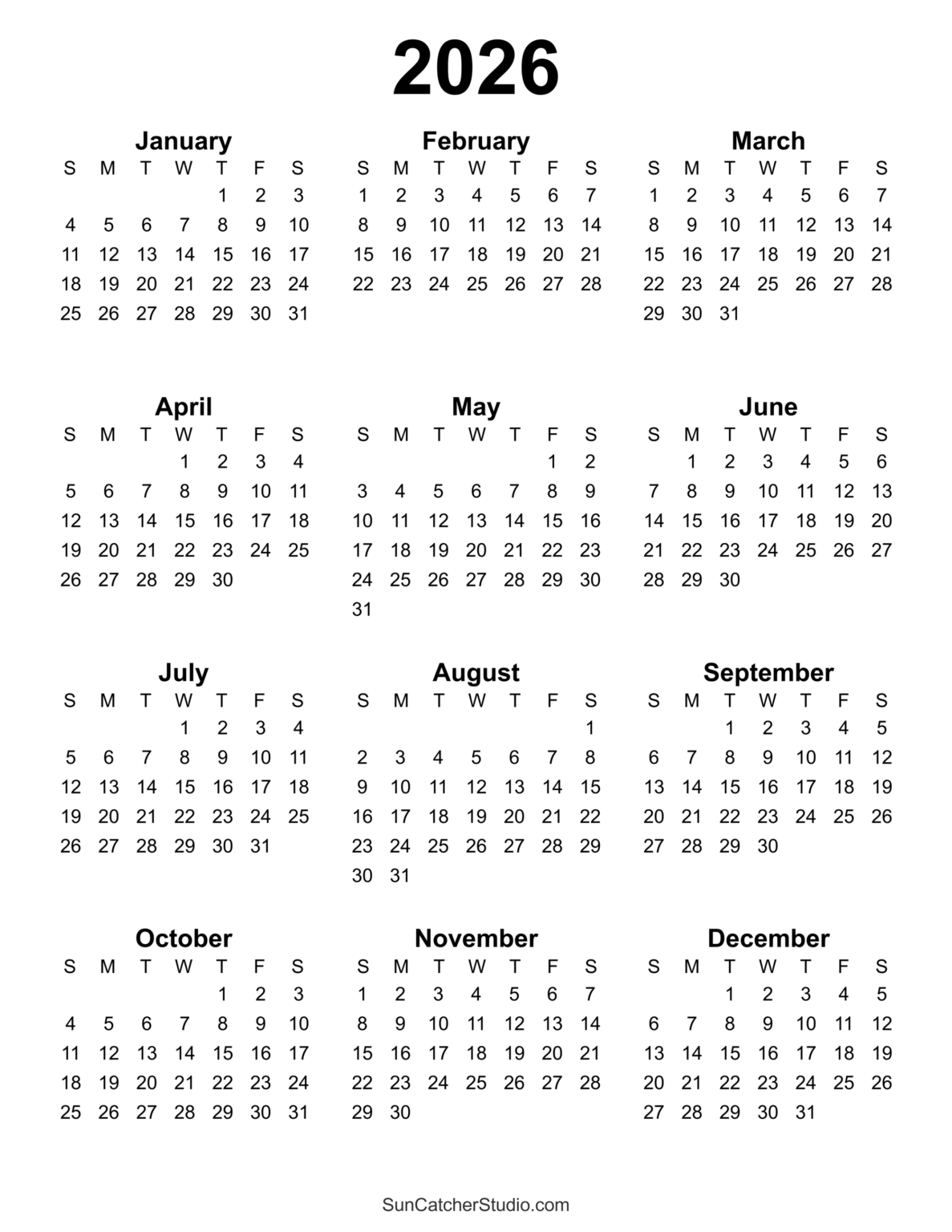 Printable Calendar 2026 Homemade - Printable We Love Printables