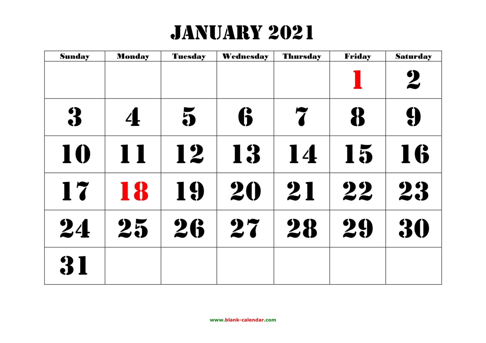 Printable Calendar Large Print - Printable We Love Printables