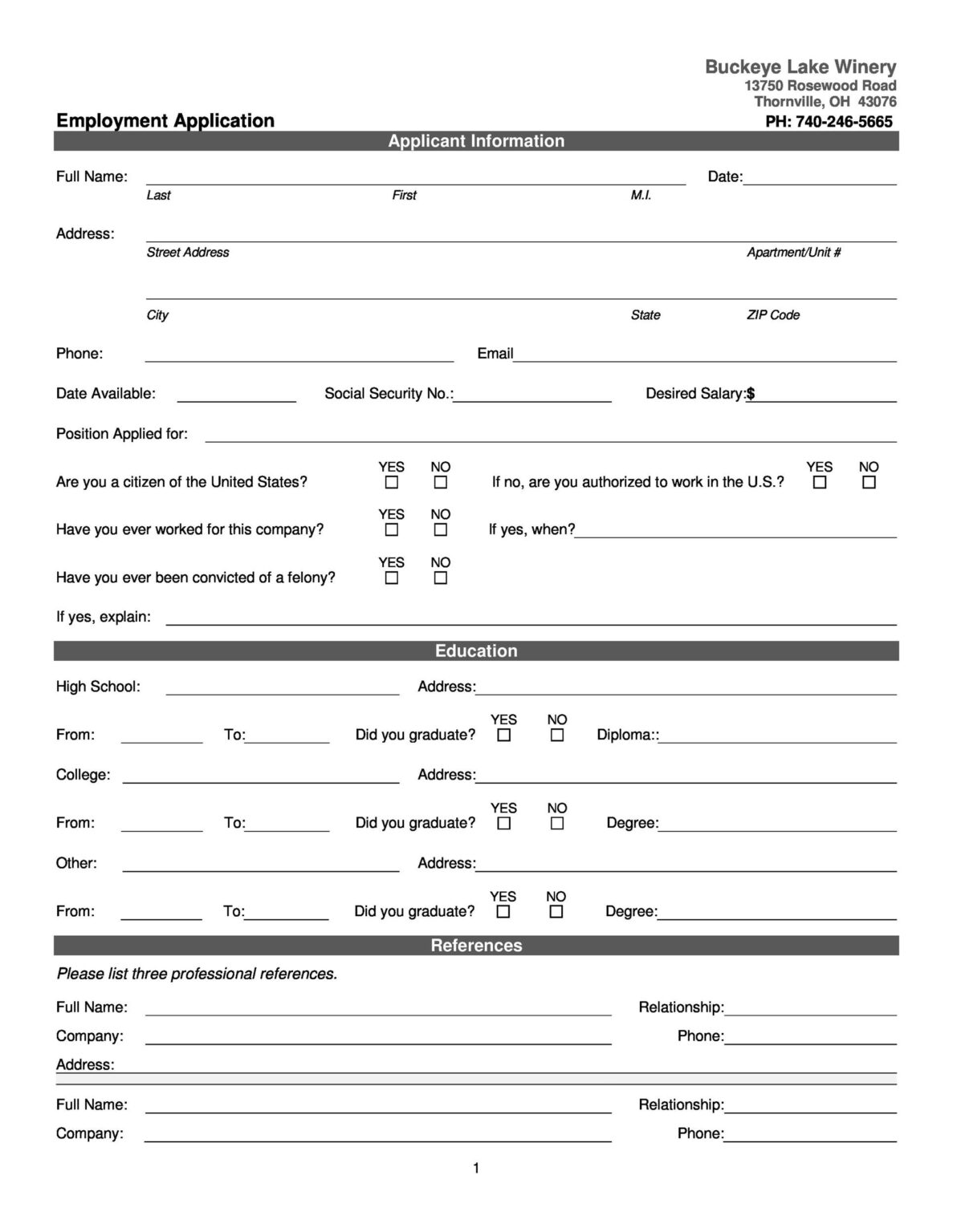 Printable Job Application Free - Printable We Love Printables