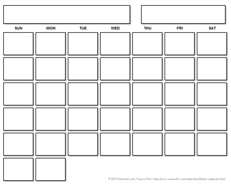 Printable Calendar Large Grid - Printable We Love Printables