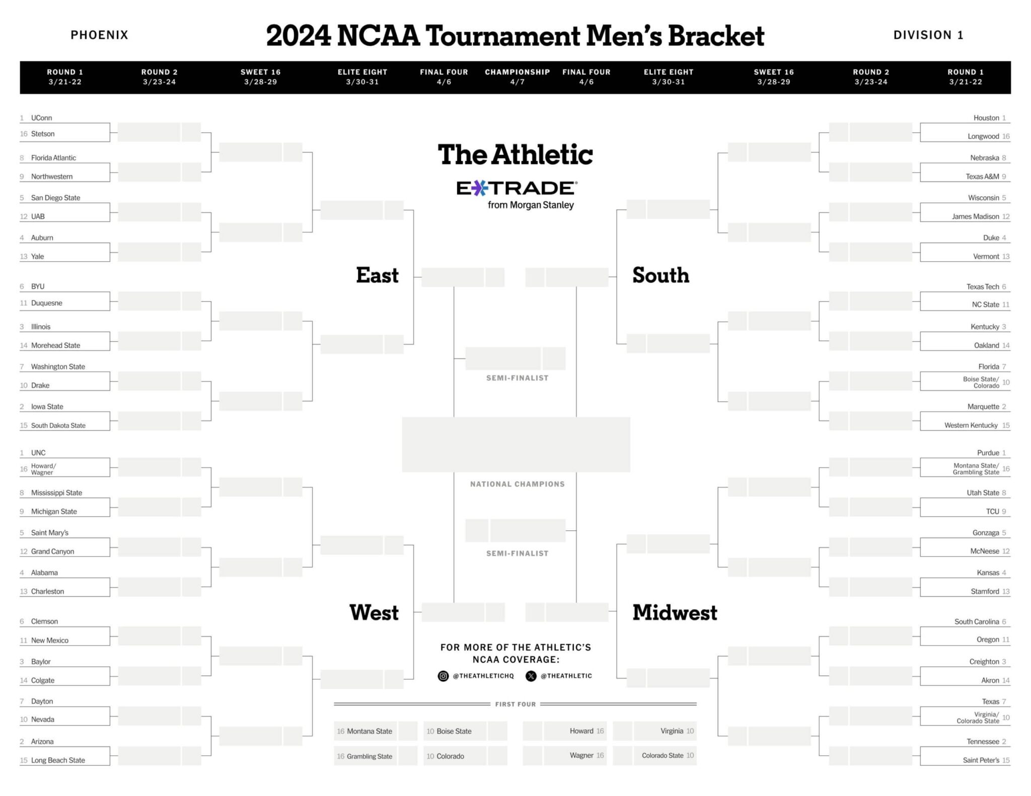Ny Post Printable Ncaa Bracket 2026 - Printable We Love Printables