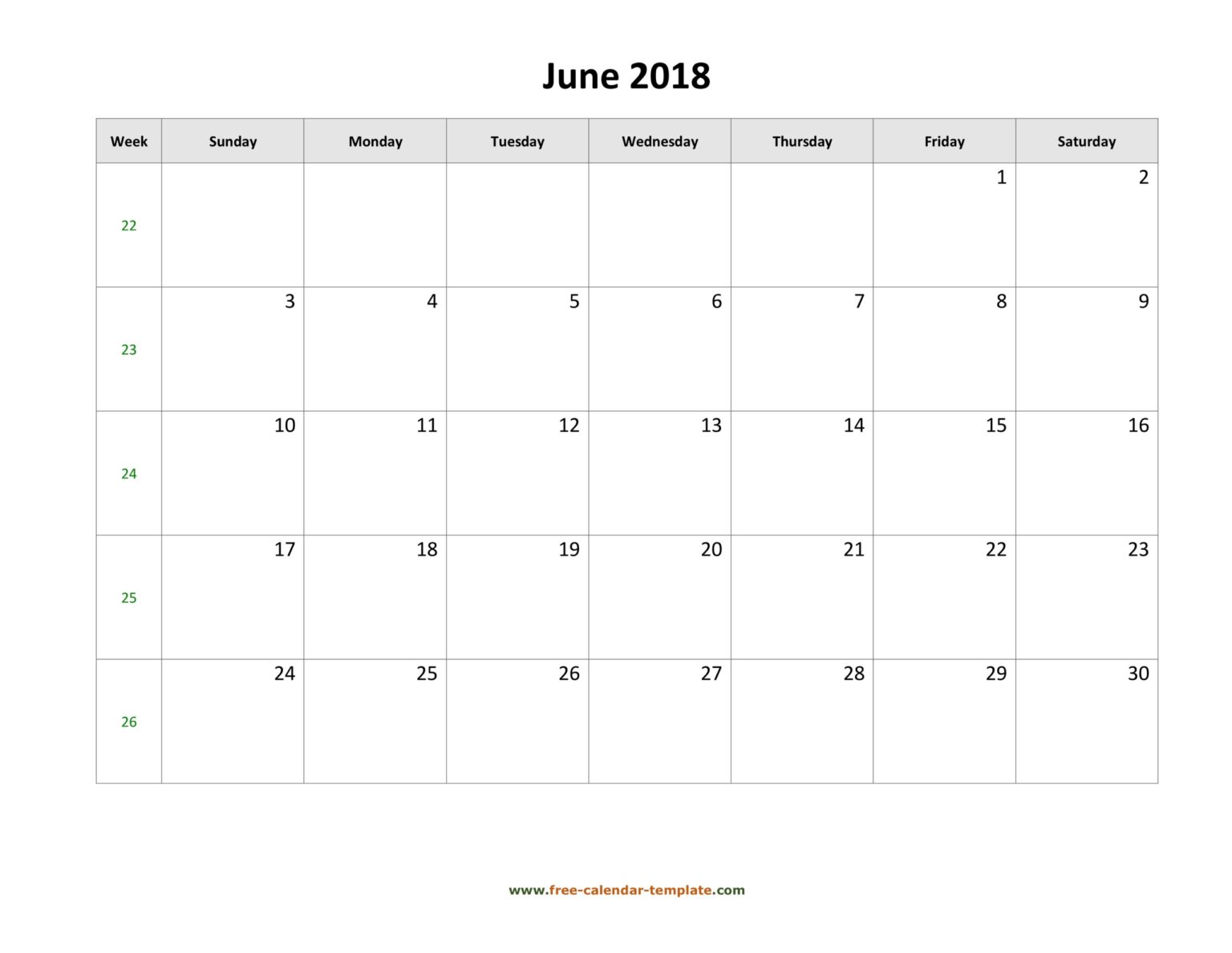 Printable Calendar Large Squares - Printable We Love Printables