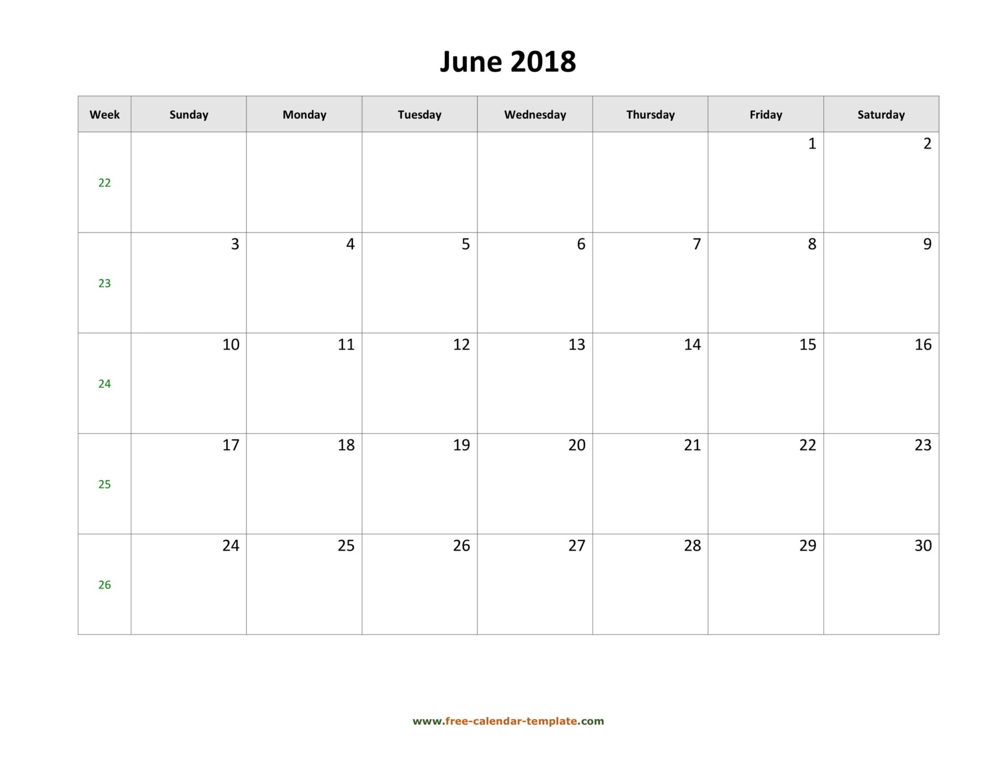 Printable Calendar Large Squares - Printable We Love Printables