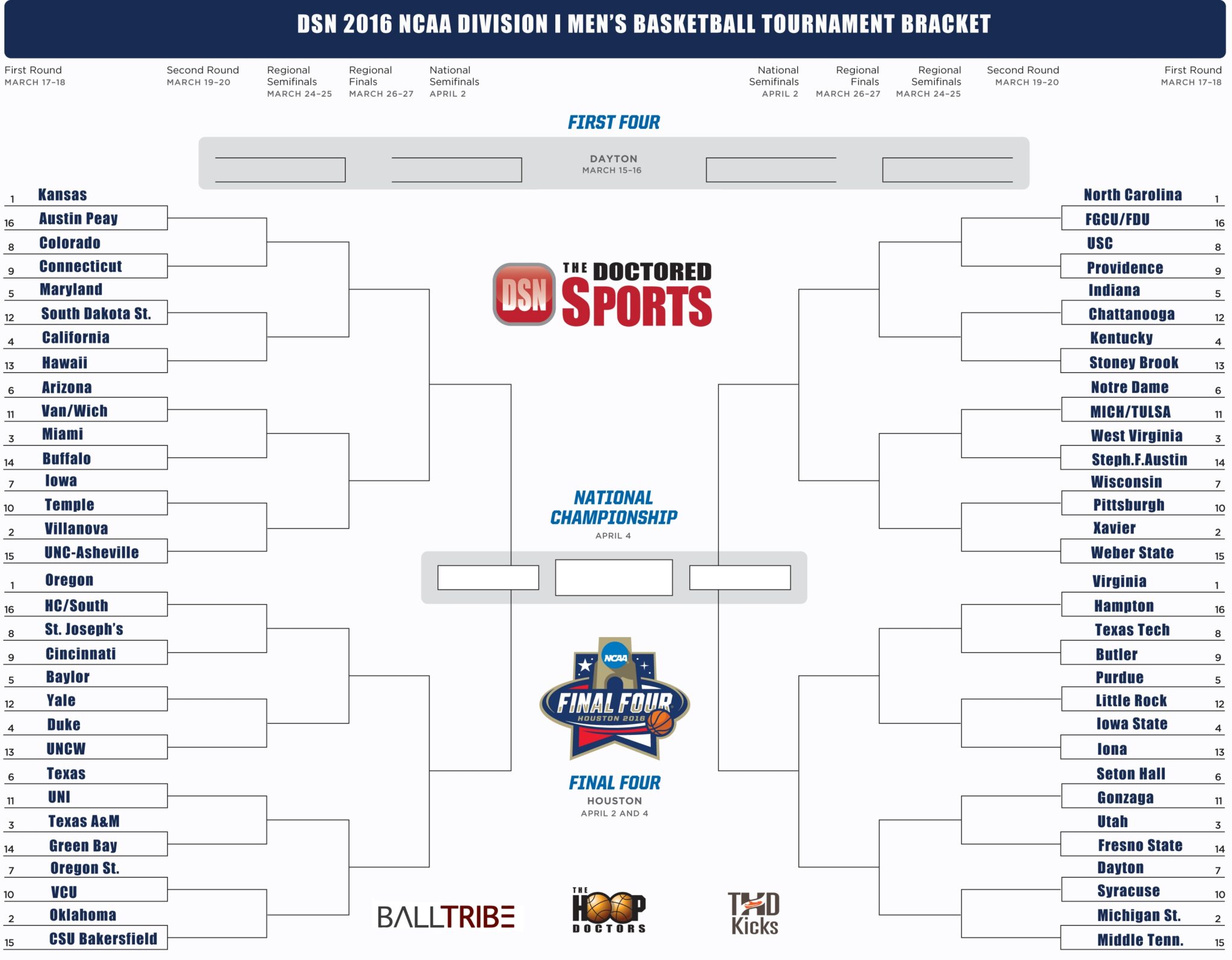 Printable Ncaa Bracket 2026 With Teams Printable We Love Printables