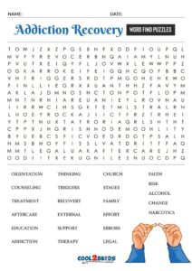 Addiction Recovery Word Search Printable - Printable We Love Printables