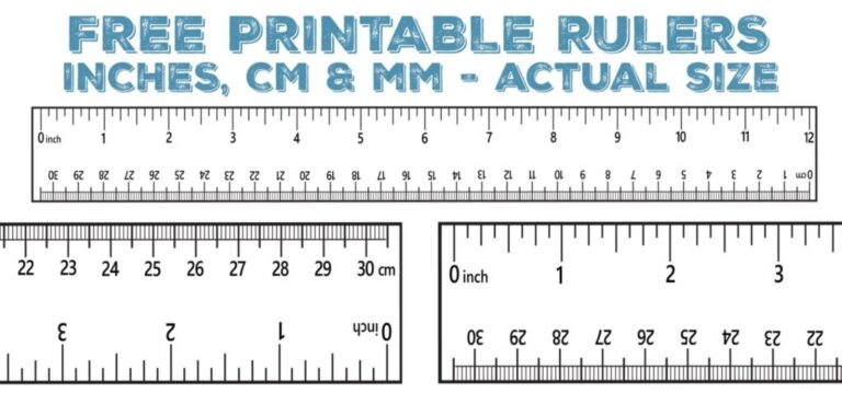Printable Ruler Actual Size - Printable We Love Printables