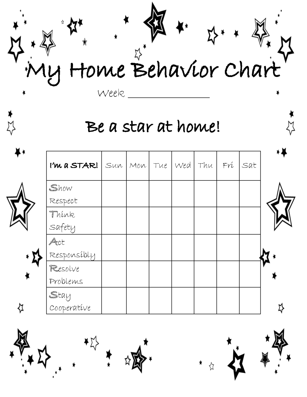 Free Printable Behavior Charts For Home - Printable We Love Printables