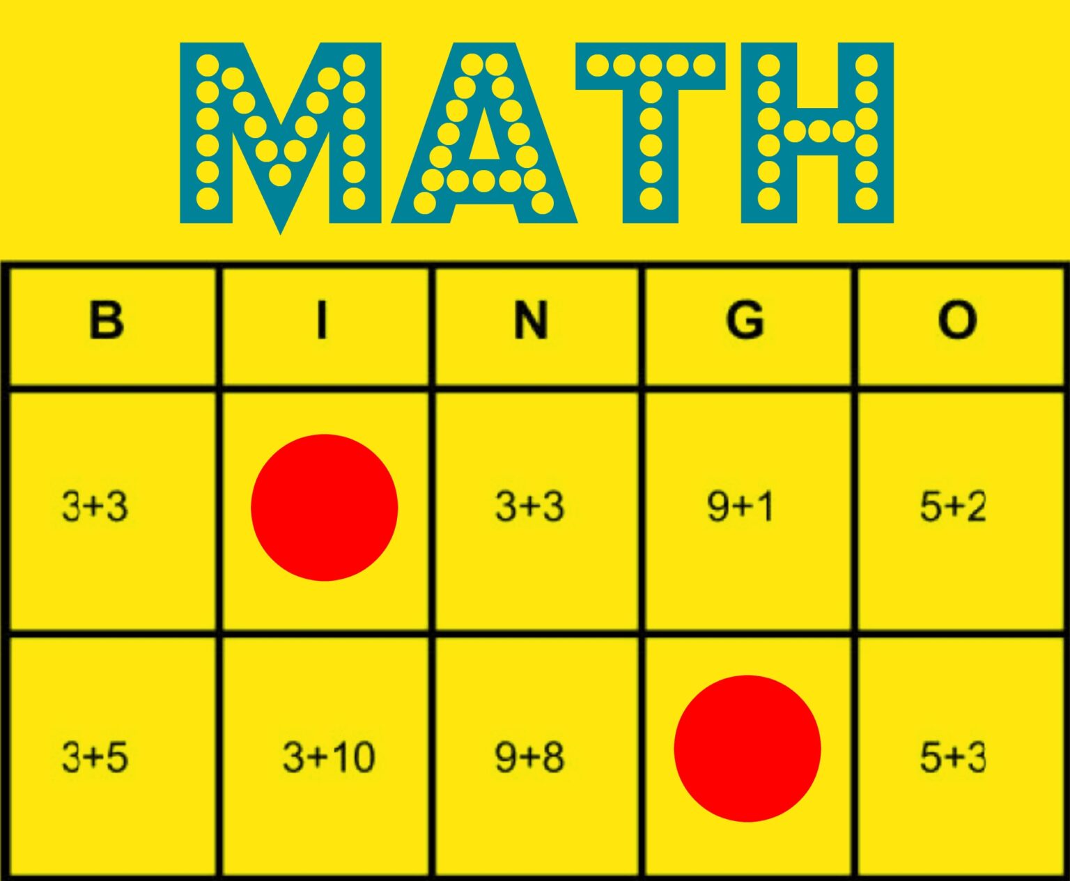 Free Math Bingo Printable - Printable We Love Printables